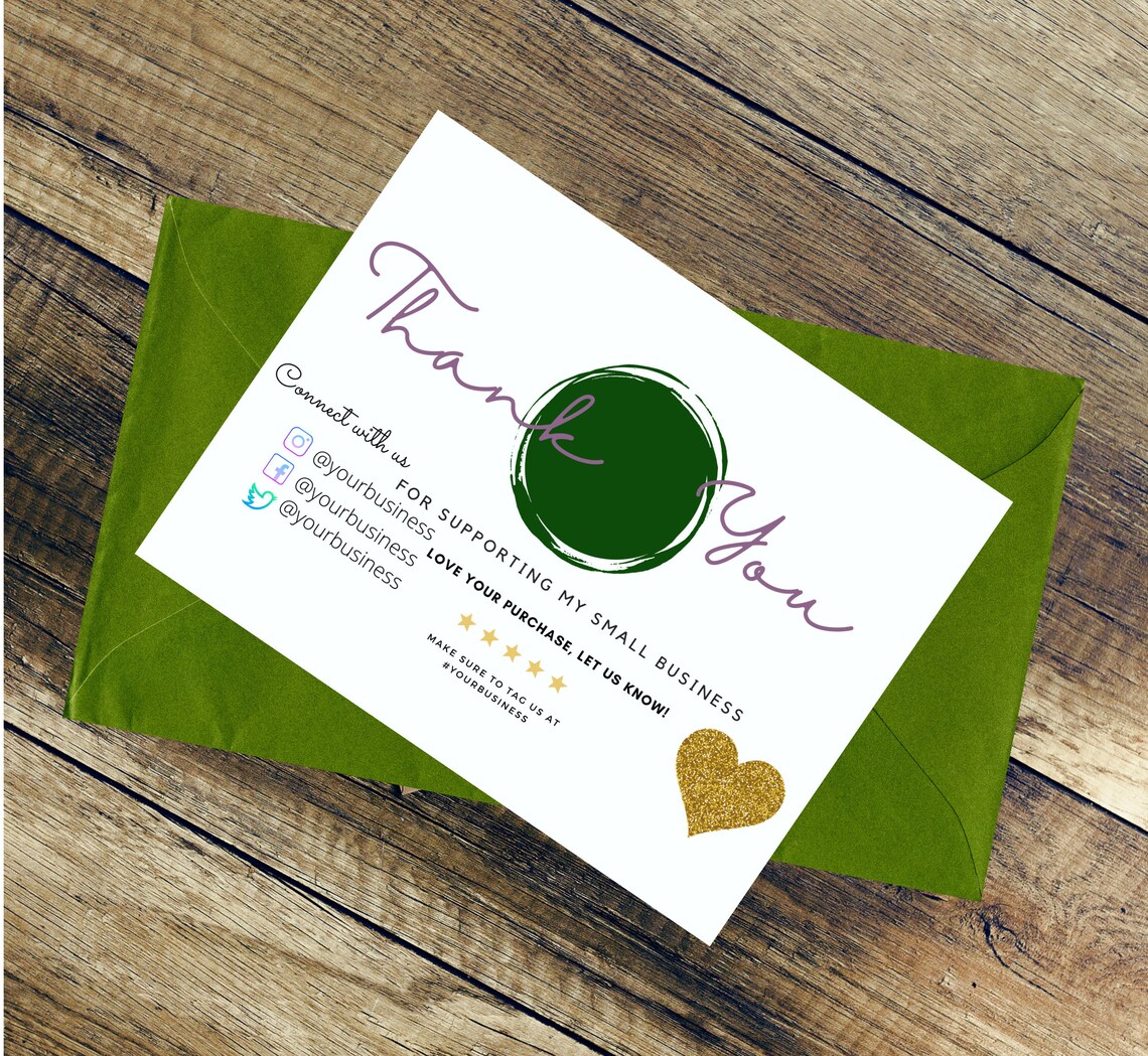 Instant Download 4 Simple DIY Printable Editable Small Business Thank ...