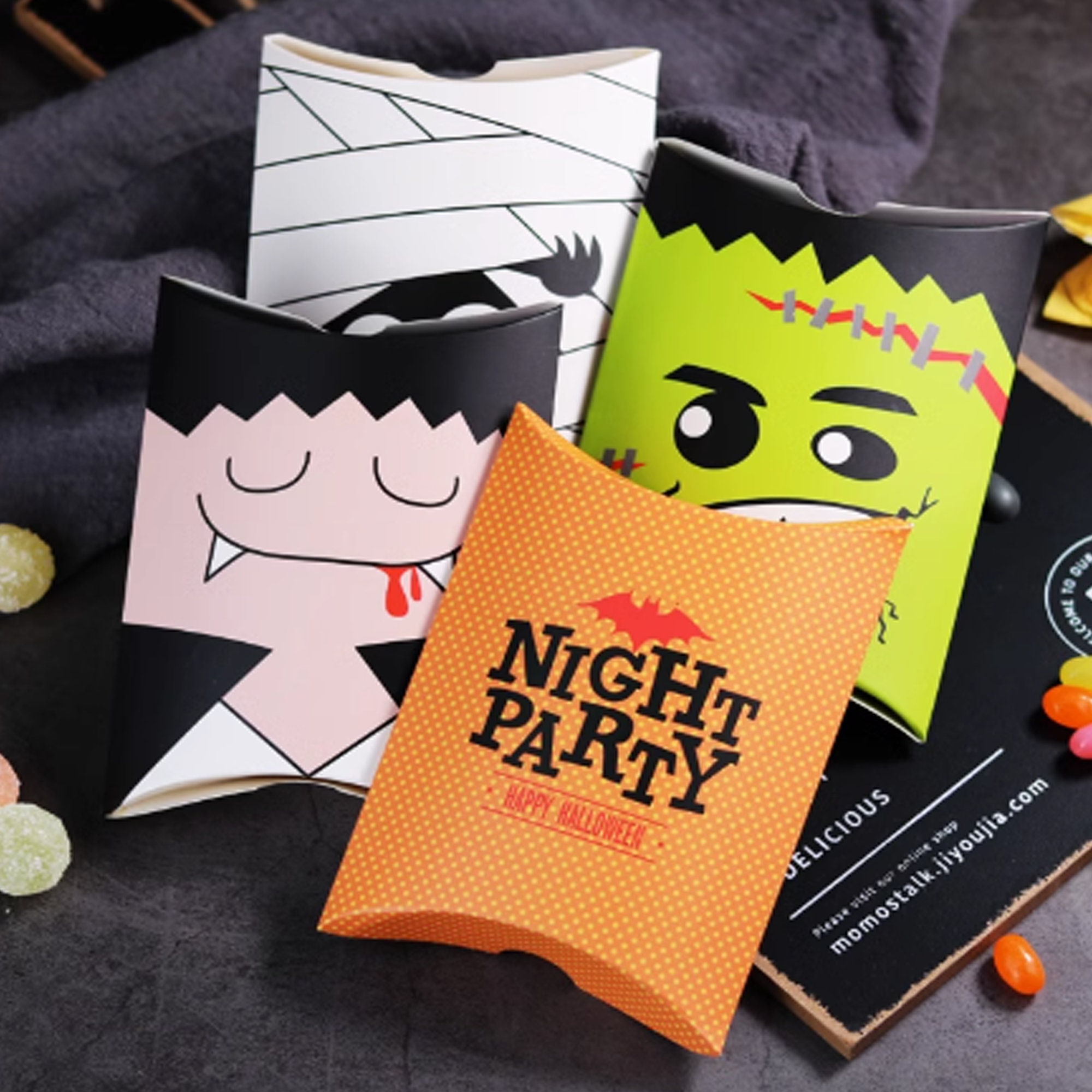 8pcs Halloween Treat Box/halloween Candy Boxes/frankenstein - Etsy