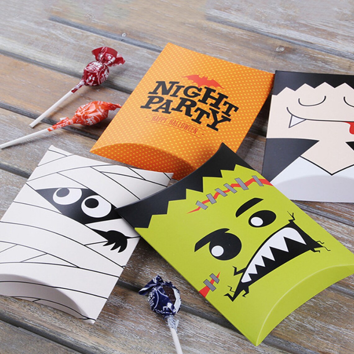 8pcs Halloween Treat Box/halloween Candy Boxes/frankenstein - Etsy
