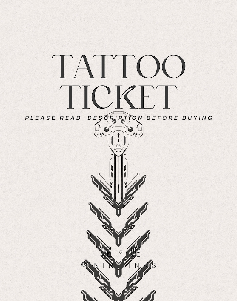 Tattoo Ticket by Nini.inks | "cyber Spine 05" - Etsy