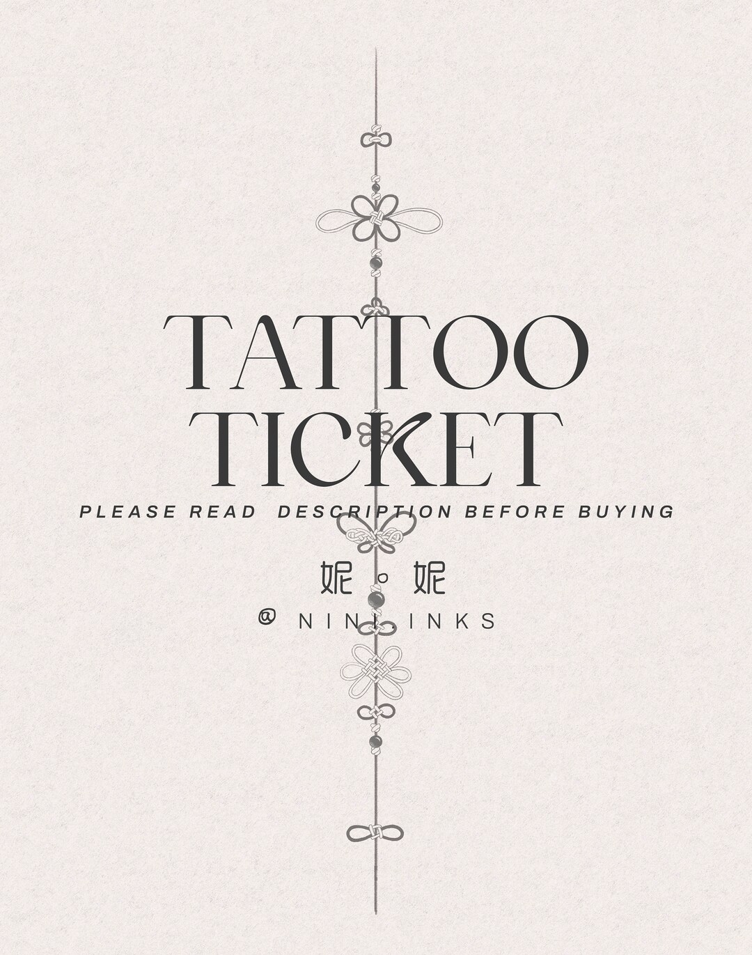 Tattoo Ticket by Nini.inks | "tassel" - Etsy