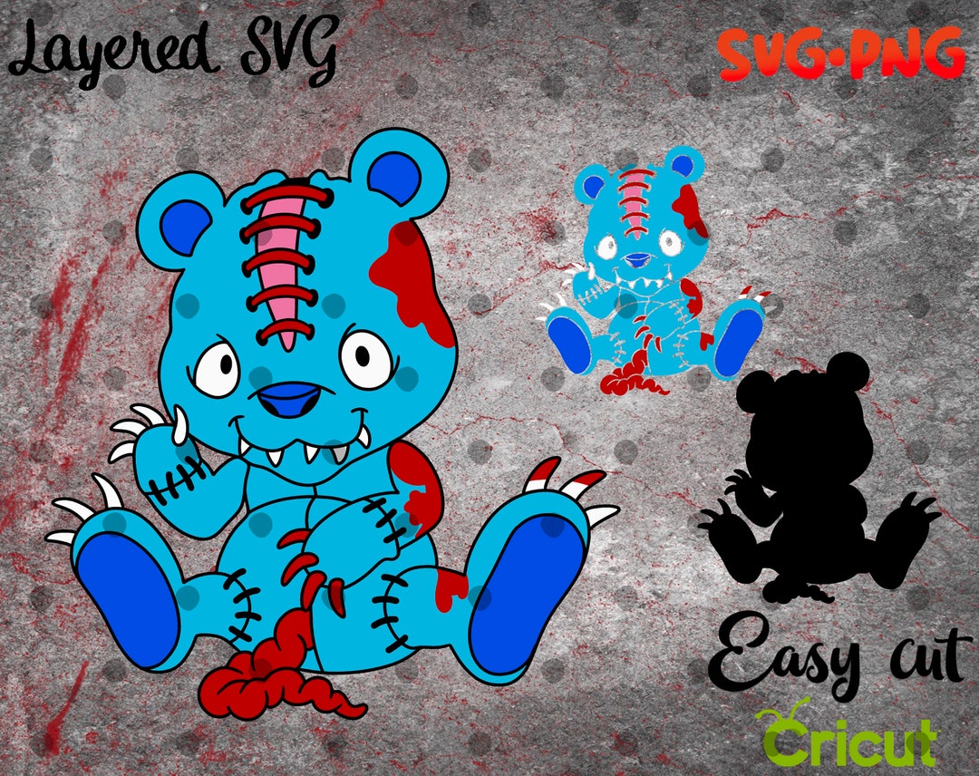 Layered SVG Circus Dead Bear für Cricut, Horror Svg, Vinyl Datei, Ghost ...