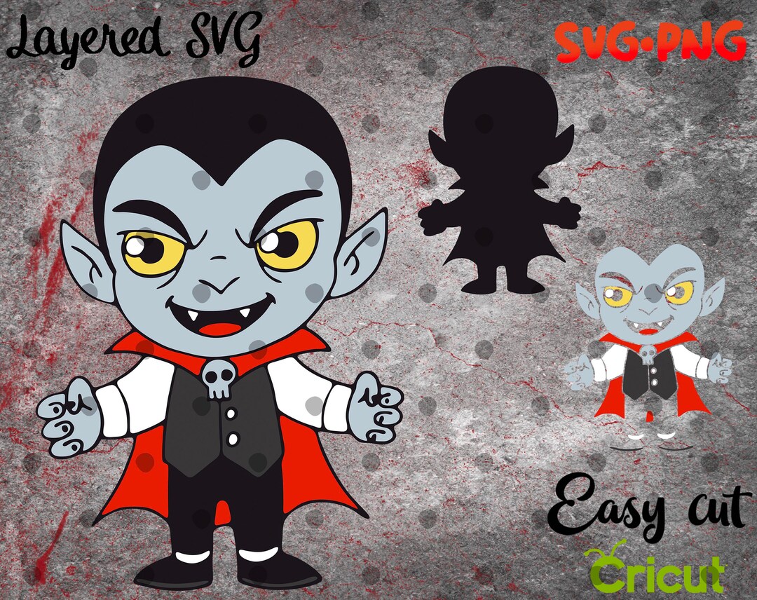 Layered SVG Vampire for Cricut, Horror Svg Dracula, Vinyl File, Ghost ...