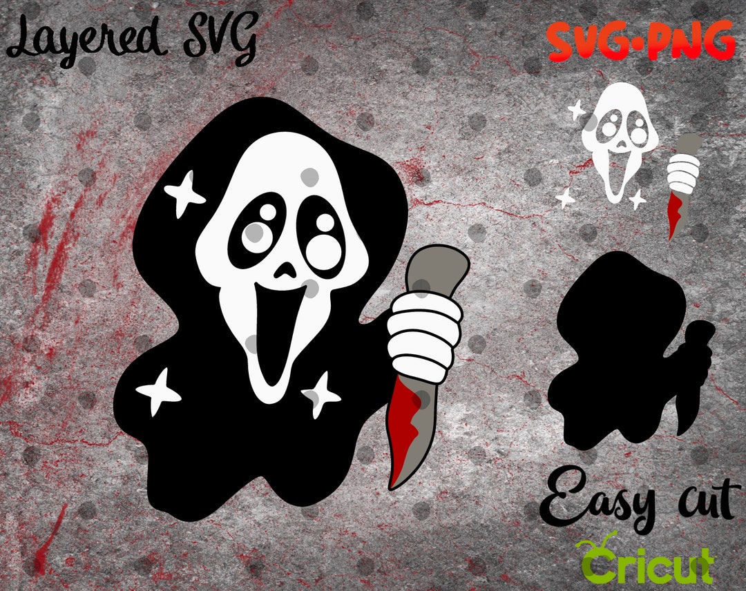 Layered SVG Scream for Cricut, Horror Svg, Vinyl File, Ghost svg and ...