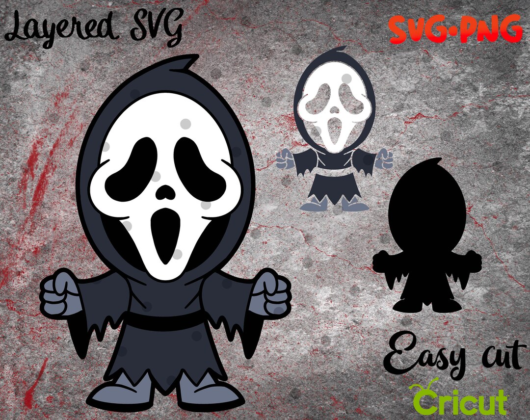 Layered SVG Chìbì Scream for Cricut, Horror Svg, Vinyl File, Ghost Svg ...