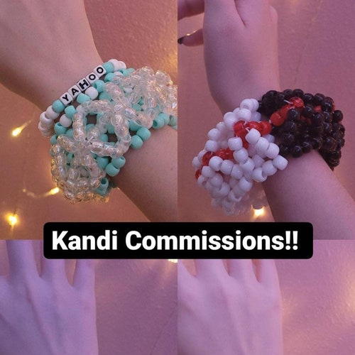 Pastel Star Beads Kandi Bracelet X Base Cuff - Etsy