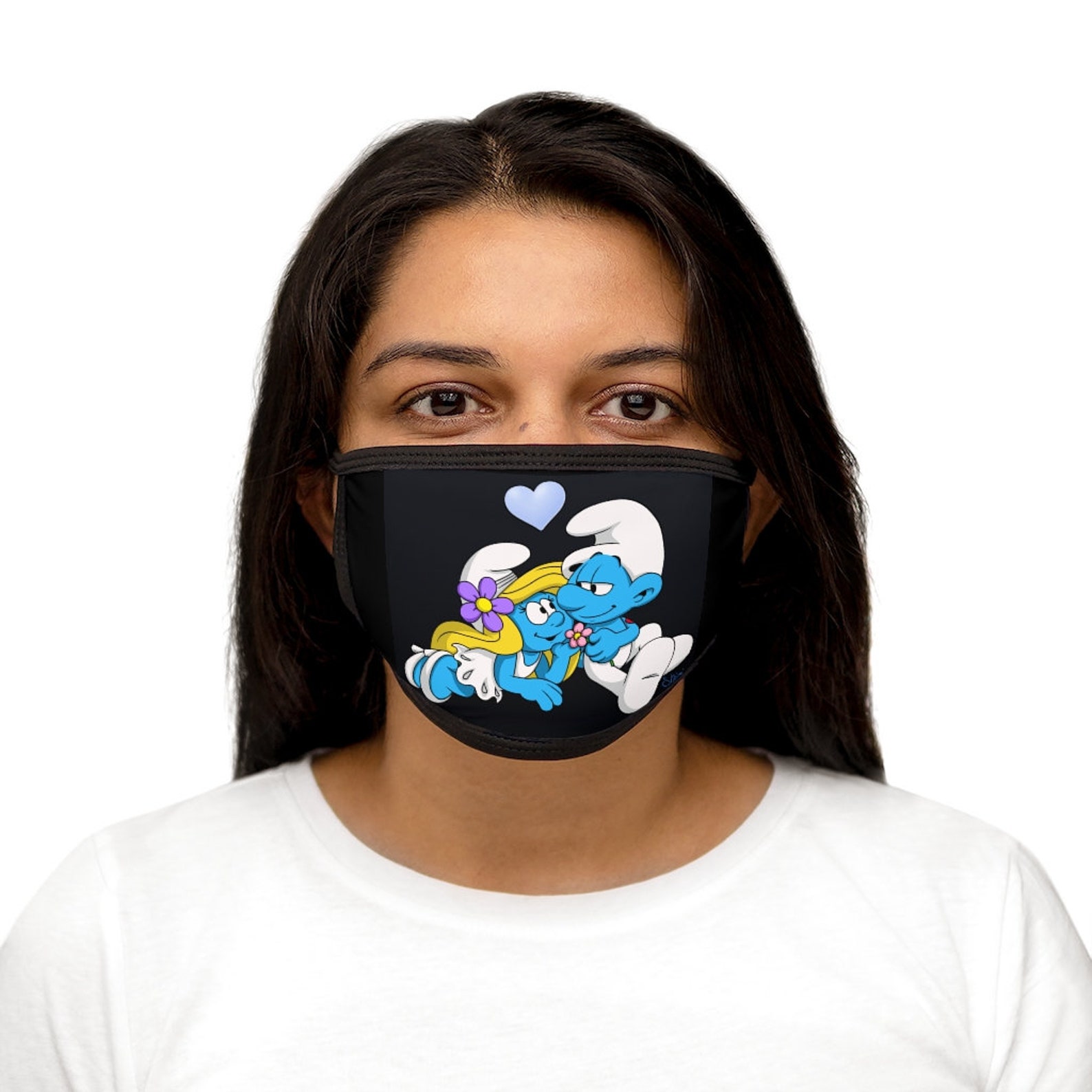 Smurfs Mixed-Fabric Face Mask | Etsy