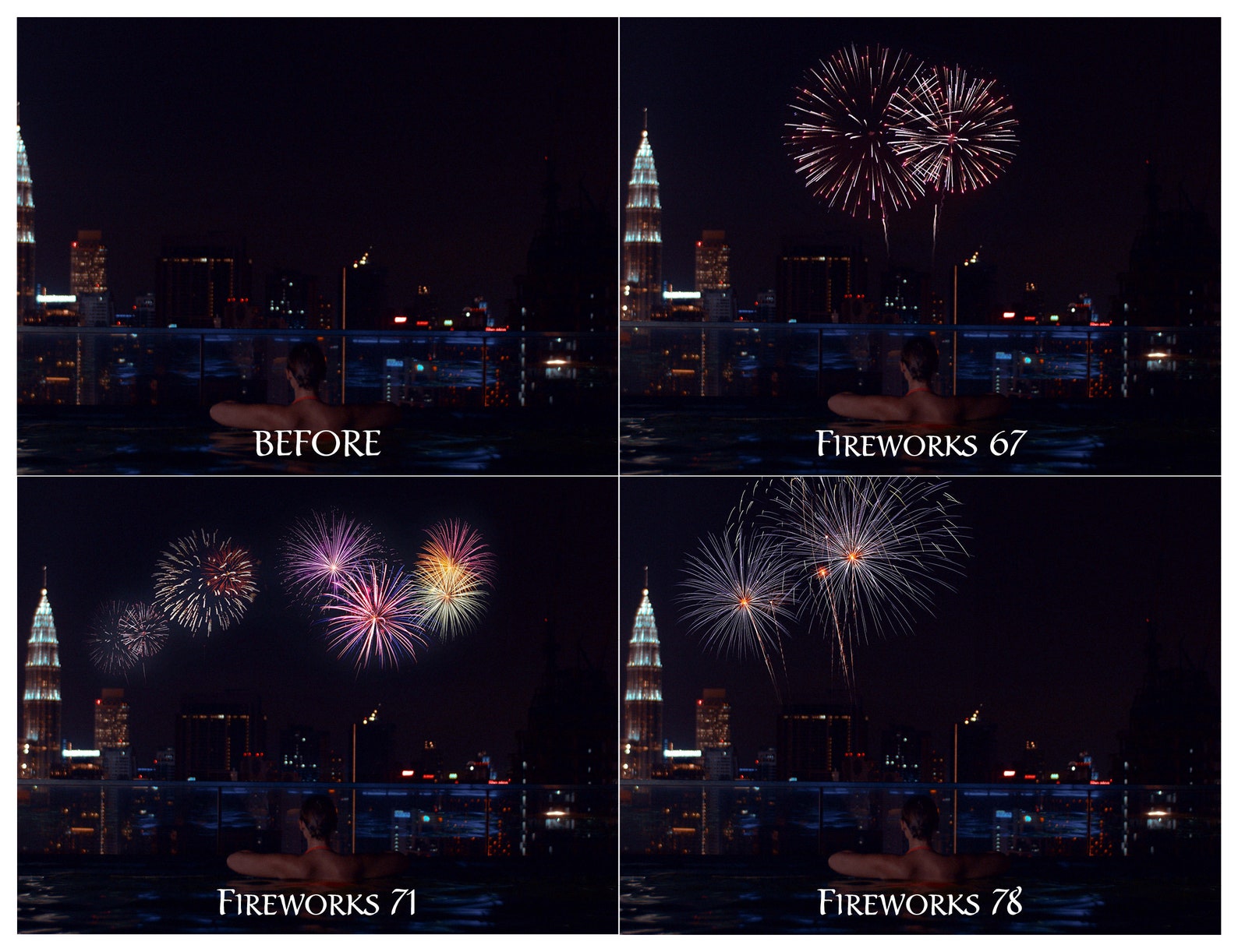 80 Fireworks Overlays, 80 Jpg Overlays, Light Overlays, Wedding ...