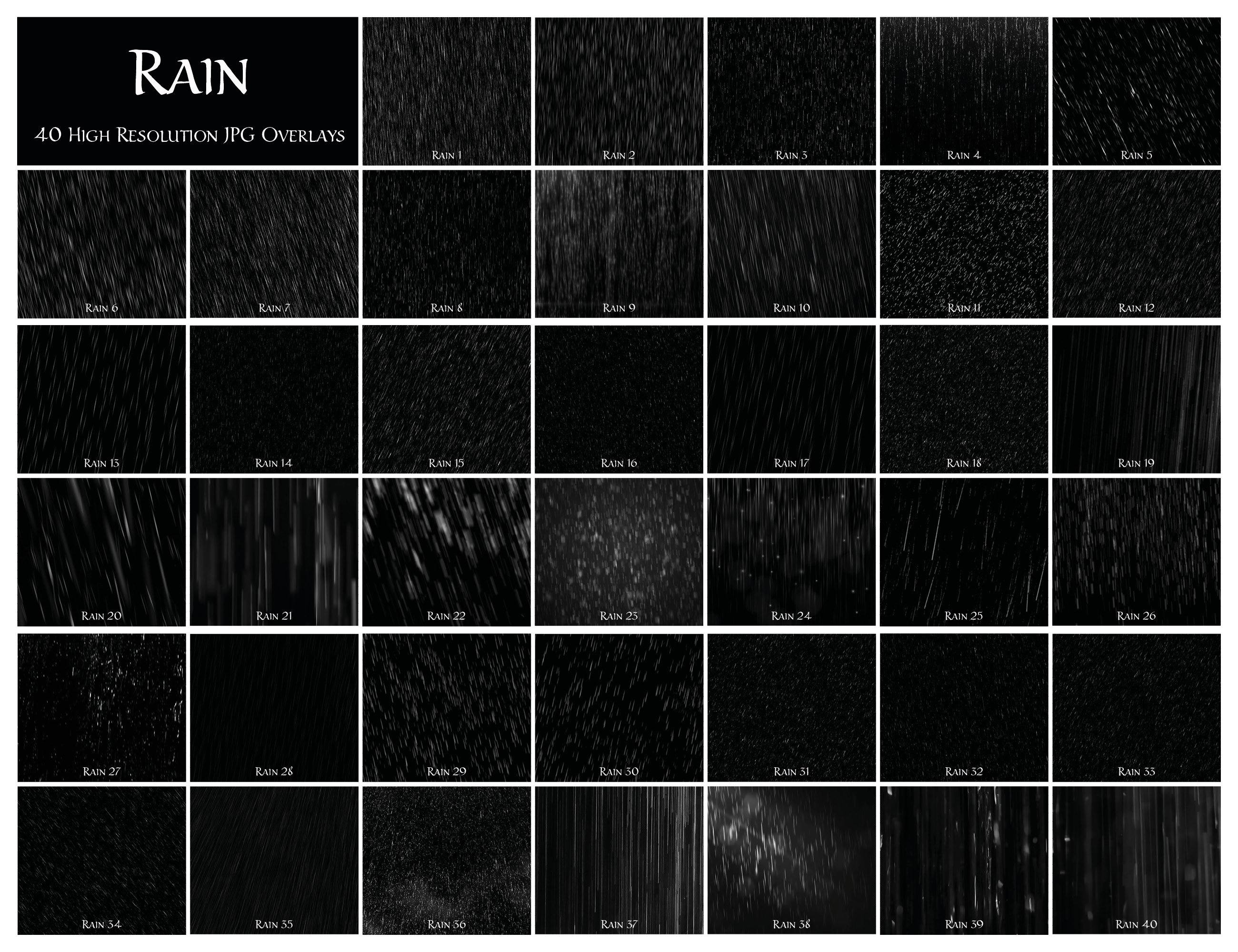 40 Rain Overlays 40 Jpg Overlays Photo Overlays Autumn - Etsy