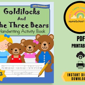Goldilocks and the Three Bears DIGITAL Handwriting Activity | Etsy