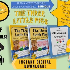 The Three Little Pigs K-2 BUNDLE: Letter Tracing Storybook/handwriting ...