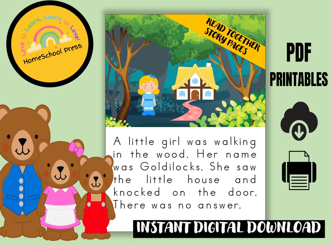 Goldilocks and the Three Bears Letter Tracing Storybook - Etsy