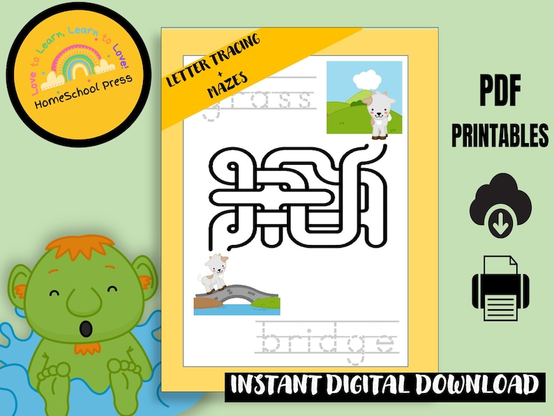 Three Billy Goats Gruff Handwriting Activity Pack: Preschool Printable ...