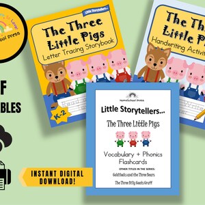 The Three Little Pigs K-2 BUNDLE: Letter Tracing Storybook/handwriting ...