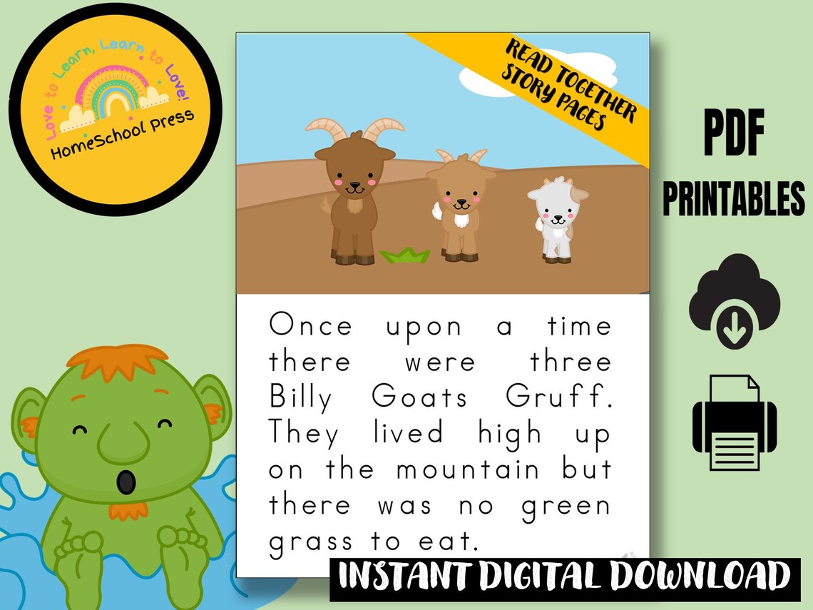 Three Billy Goats Gruff Letter Tracing Book: US Edition (digital ...