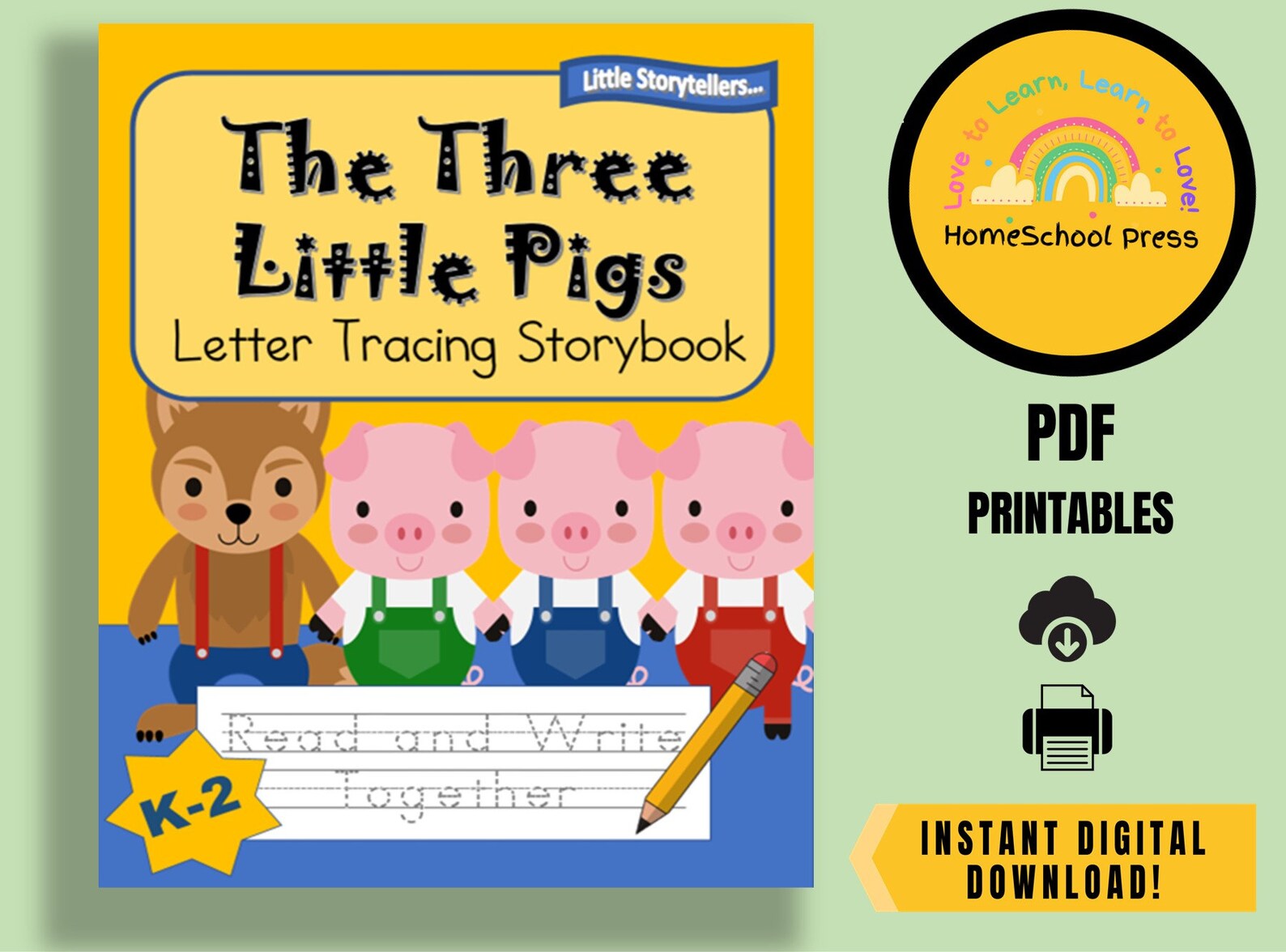 The Three Little Pigs Letter Tracing Story Book Ages 3 + US Edition ...