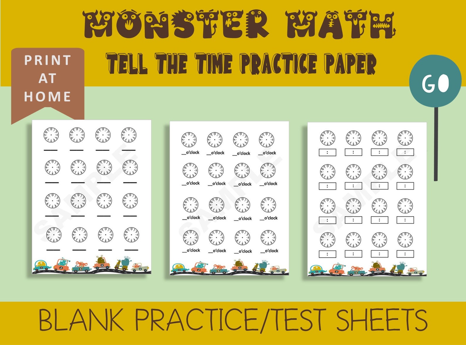 Printable Tell the Time Practice Paper for Kids, Analogue/digital Clock ...