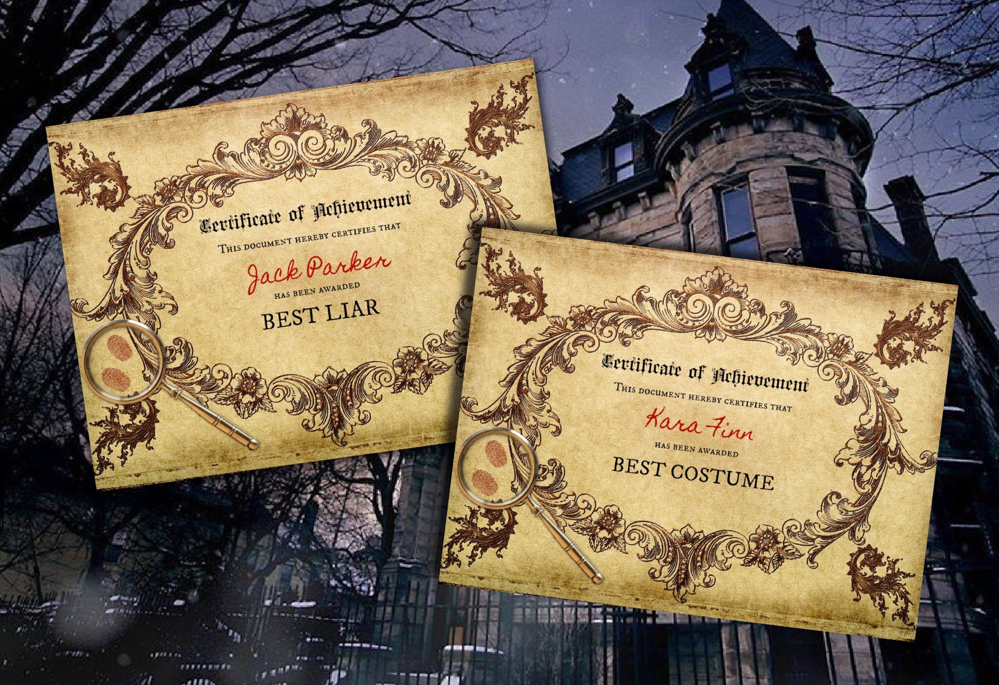 10 Murder Mystery Party Award Certificates | Complete Set | Use With ...