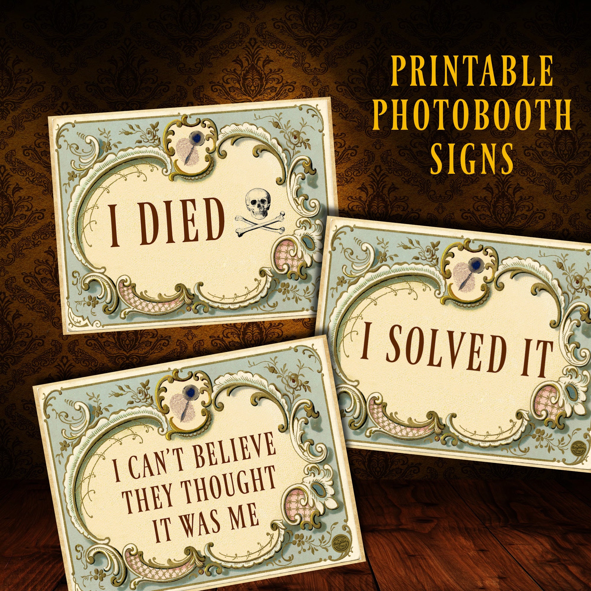 12 Photo Booth Signs for a Murder Mystery Party | Use With Any Game ...