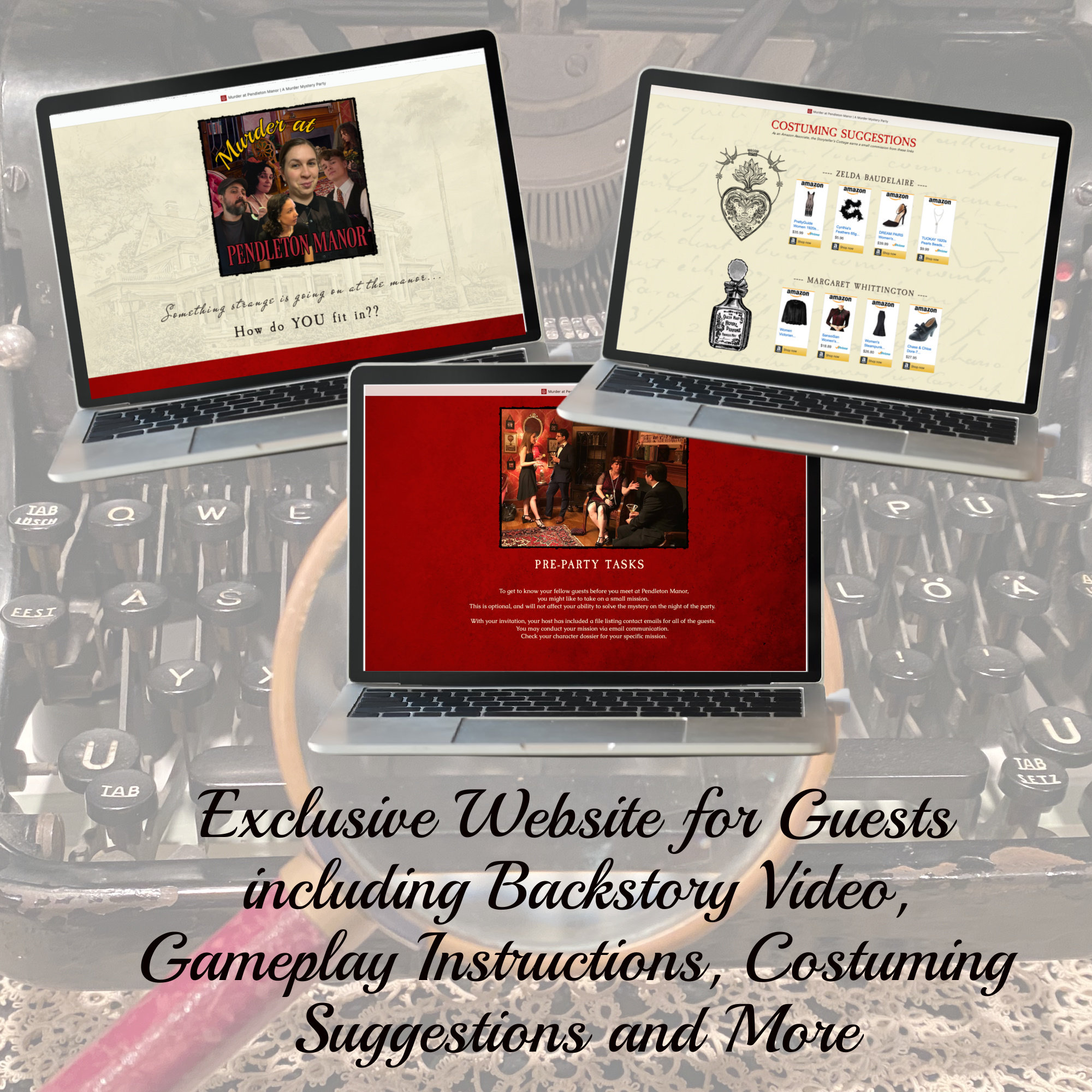 Complete Murder Mystery Party Kit | Murder at Pendleton Manor | 5 - 10 Characters | Play in ...