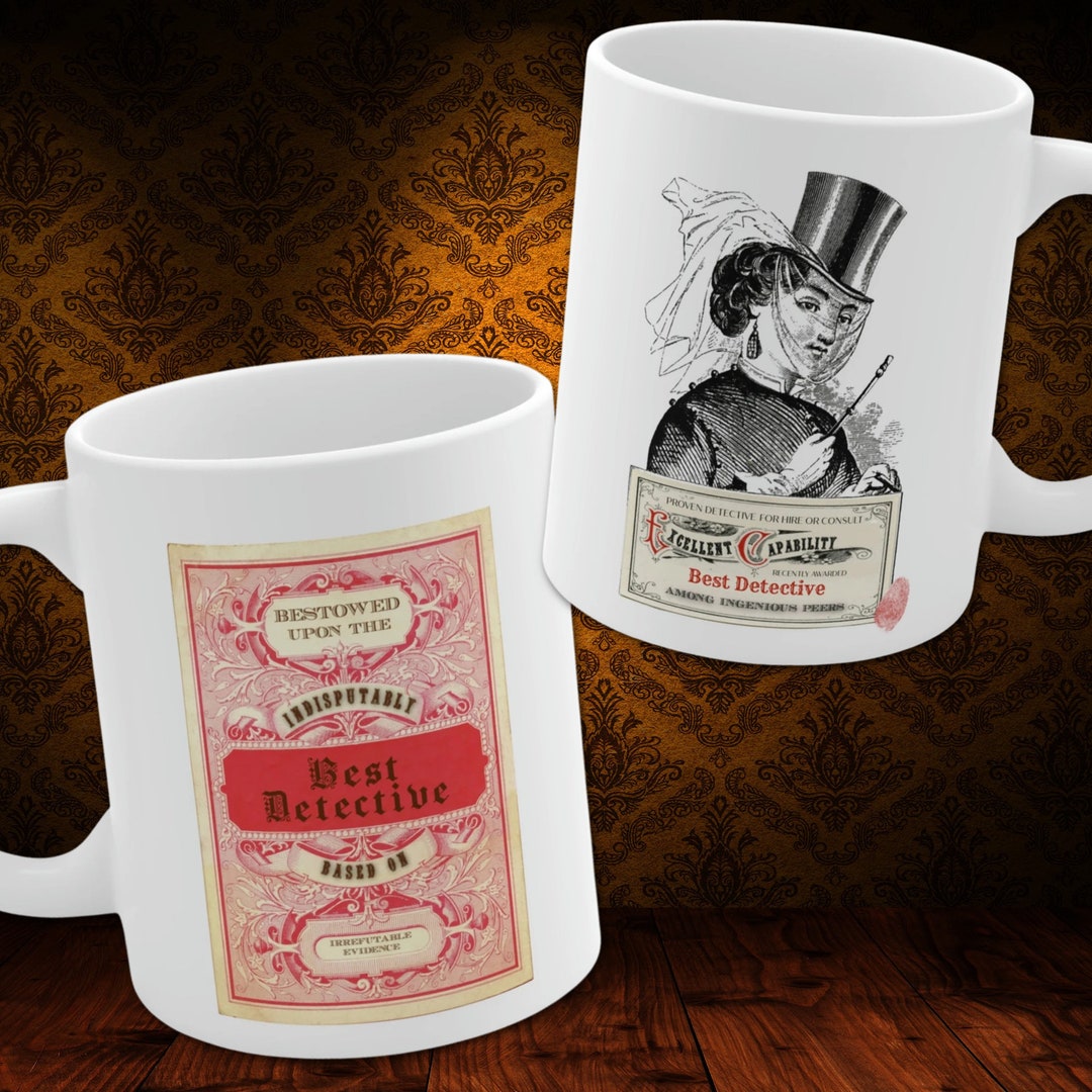 Best Detective Mug Double Sided, Victorian Style, Murder Mystery Party ...