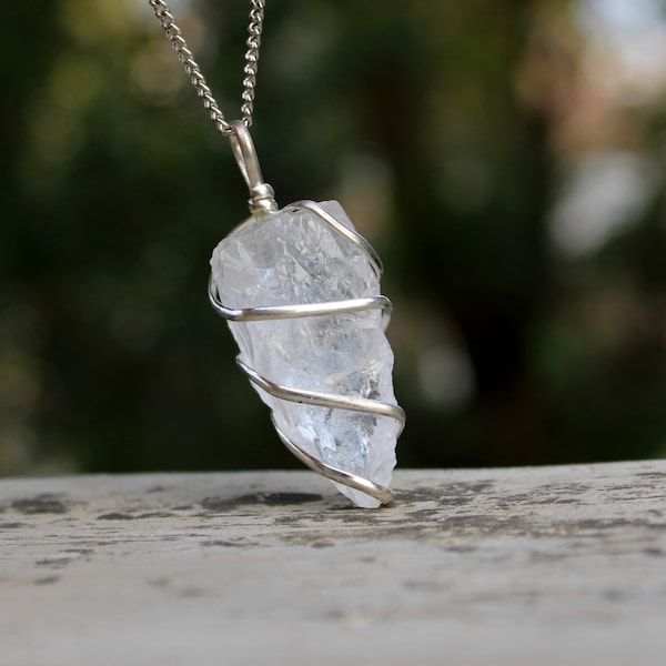 Natural Raw Clear Quartz Pendant - Etsy