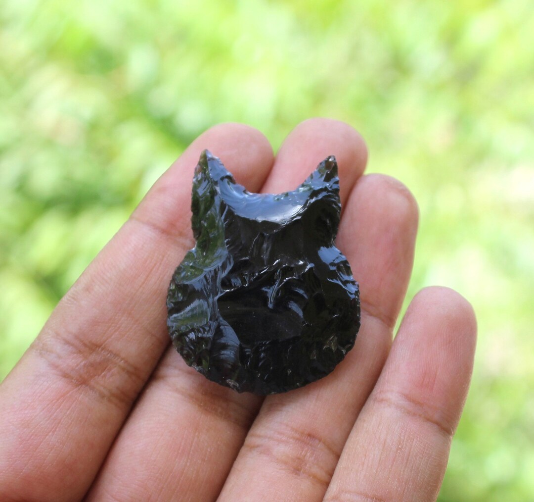 Black Obsidian Cat Head,obsidian Cat,black Cat,cat Lovers,black ...