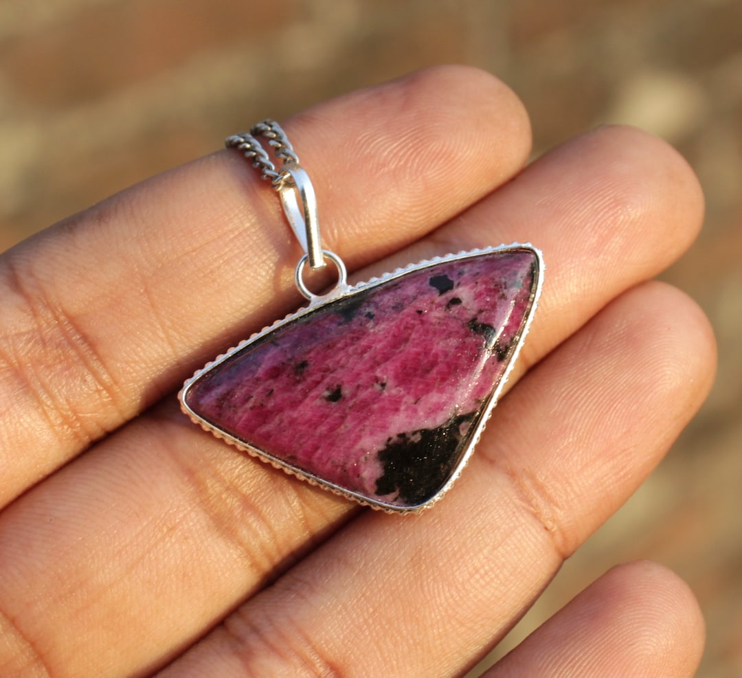 Natural Ruby Pendant,ruby Triangle Pendant - Etsy