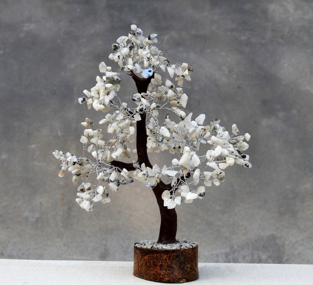 Natural White Rainbow Moonstone Tree,white Rainbow Moonstone Stone Tree ...
