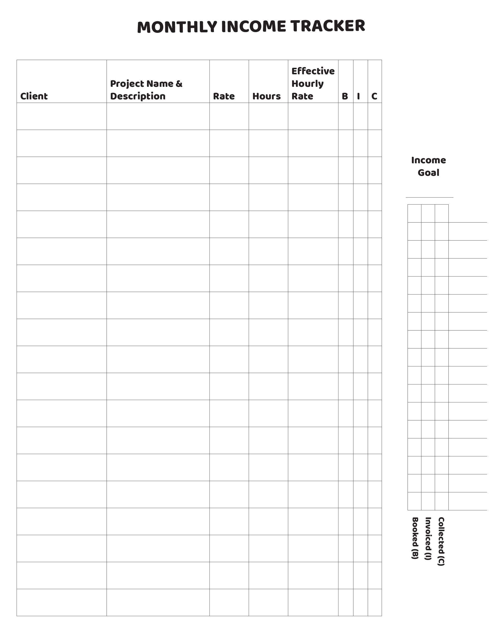 Freelance Tracker Bundle | Printable Income, Expense, and Hourly Rate ...