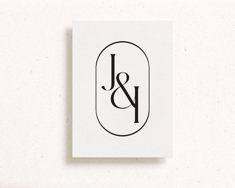 J I Monogram, J and I Wedding Logo, Premade Logo Design, Modern Logo ...