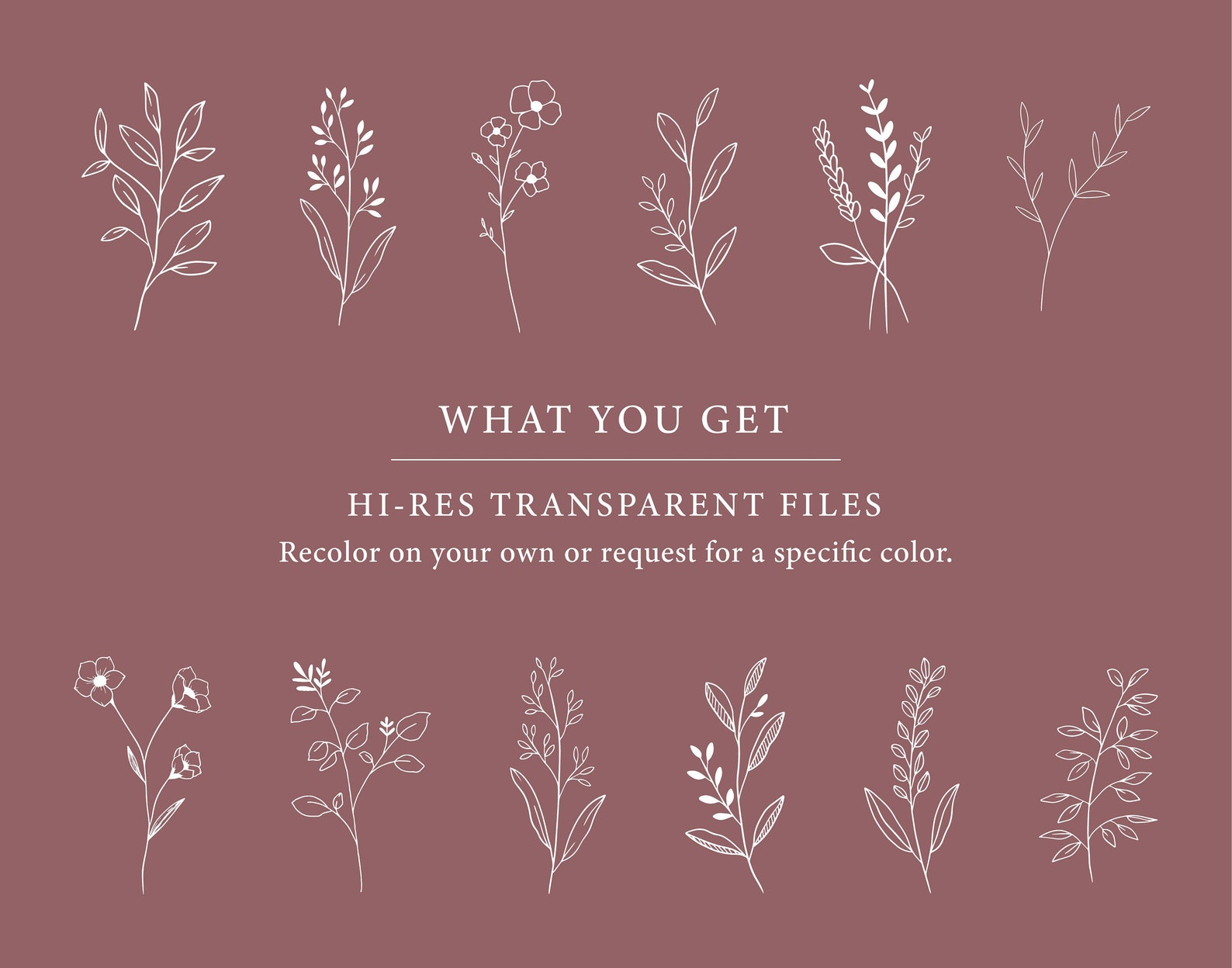 Set of 12 Dainty Floral Svg, Dainty Leaf Svg, Minimalist Flower Svg ...