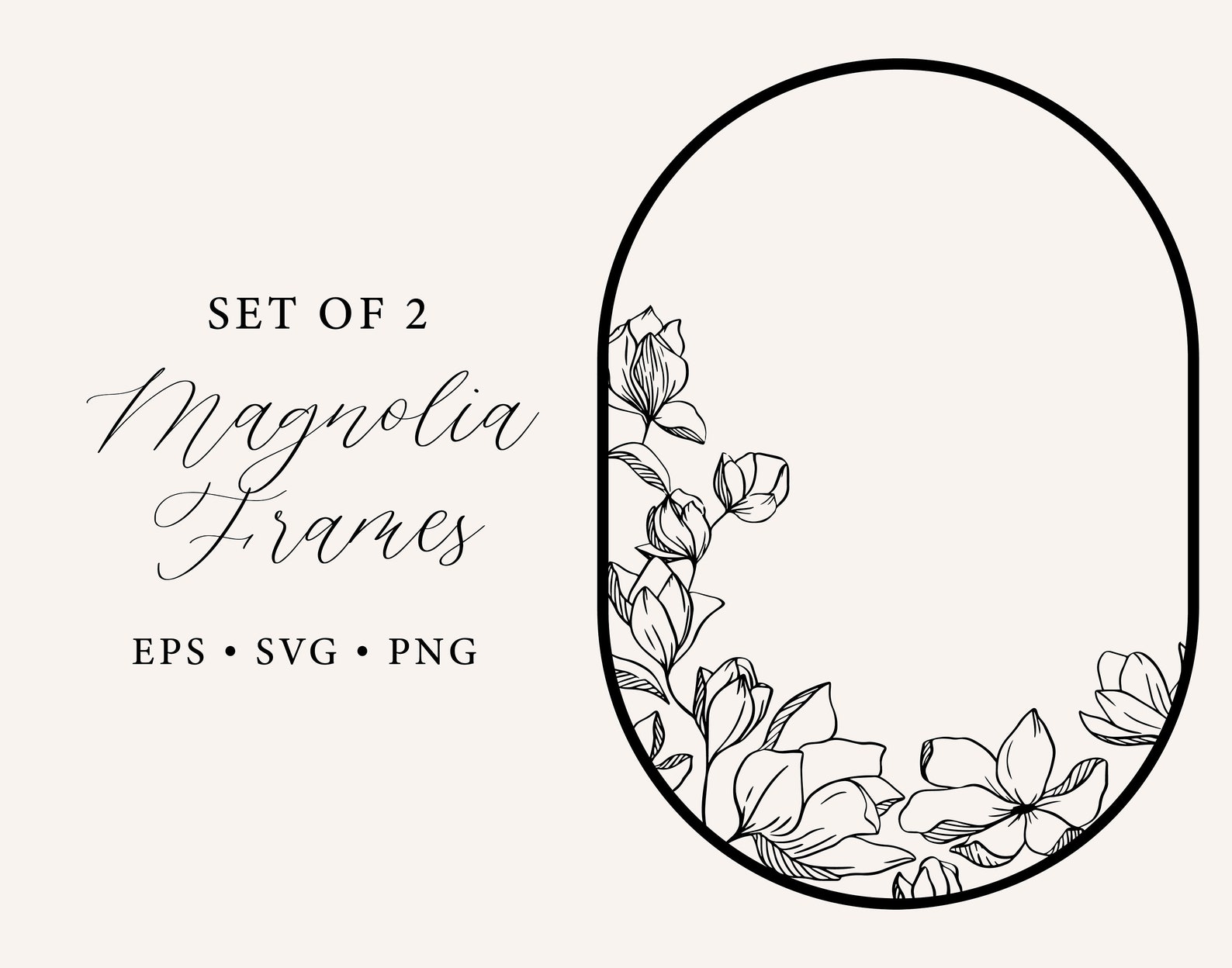 Magnolia Wreath Svg & Png Clipart Sublimation Graphic Design, Magnolia ...