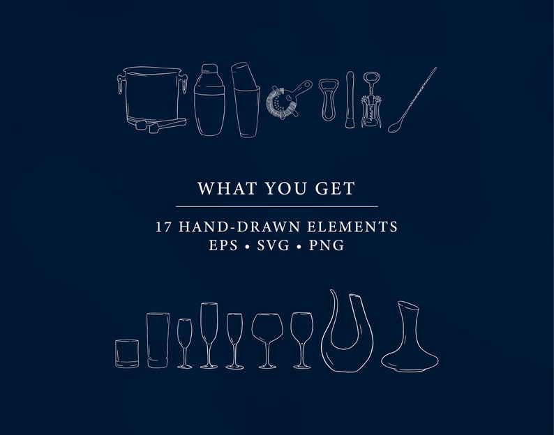 Cocktail Bar Set SVG, Bartender Svg, Bartender Clipart, Cocktail ...