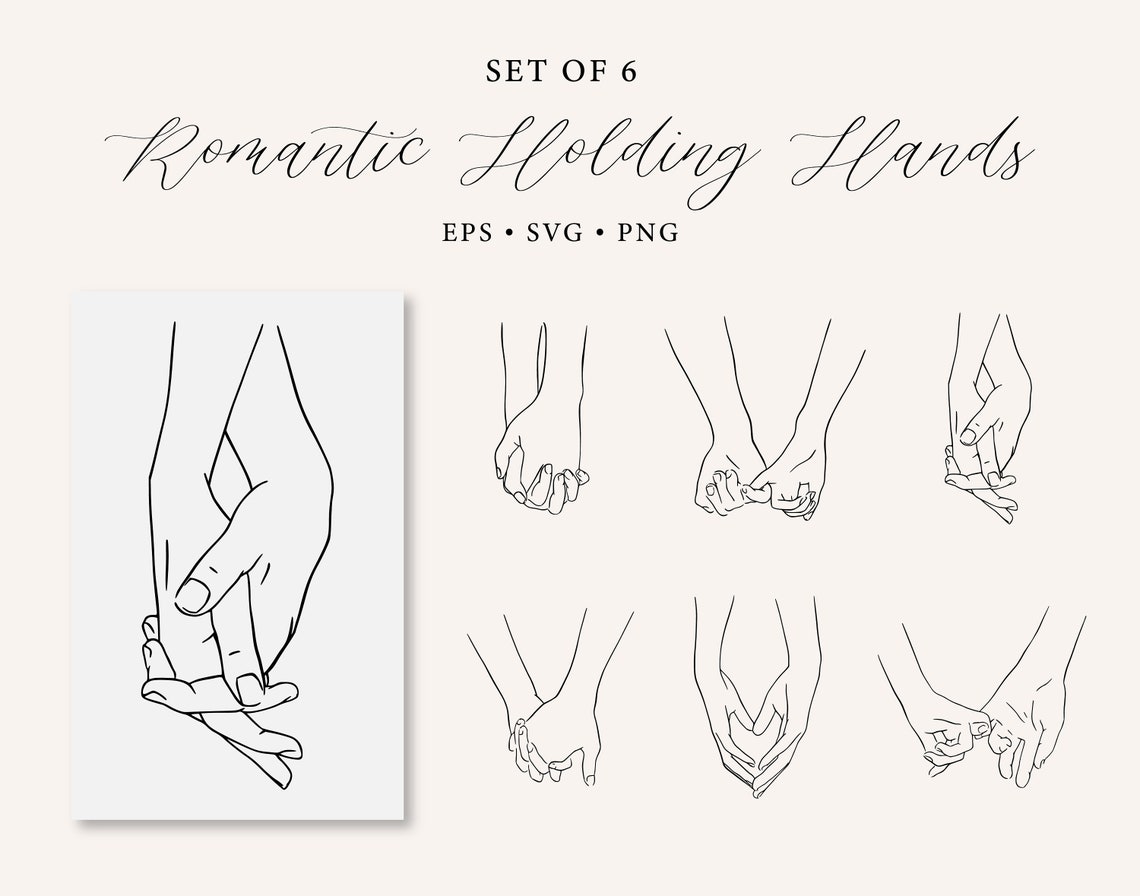 Holding Hands Svg Holding Hands Png Minimalist Hands - Etsy