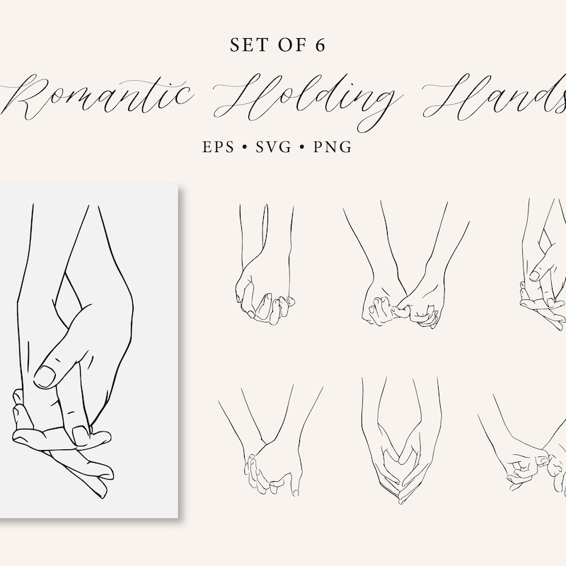 Holding Hands Line Art - Etsy