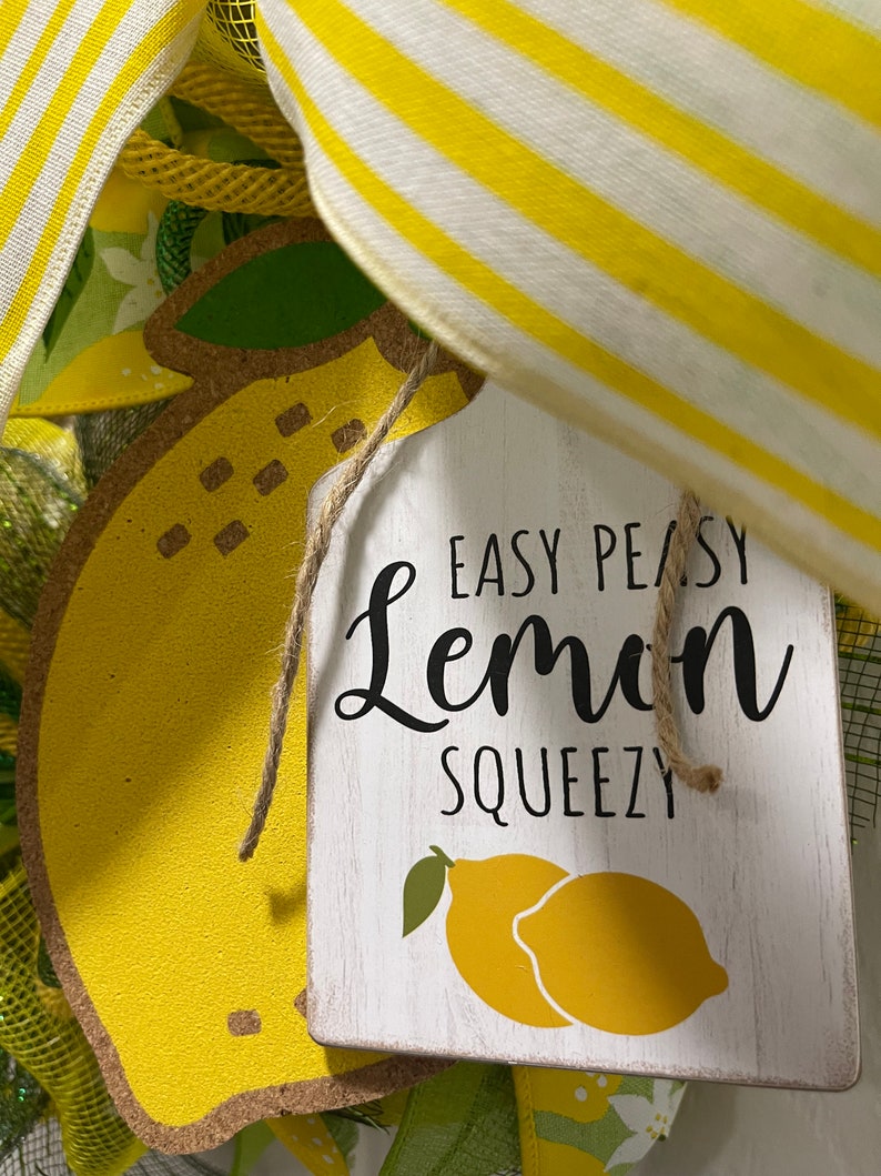 Easy Peasy Lemon Squeezy Wreath, Wreath, Lemon and Lime Colors, Summer ...