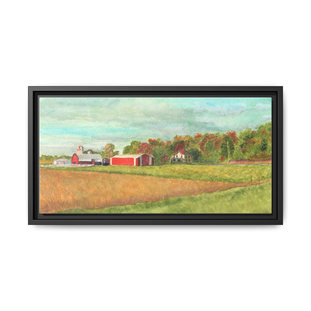 Canvas Art, Rural Watercolor Painting, Country Landscape Framed Wall ...