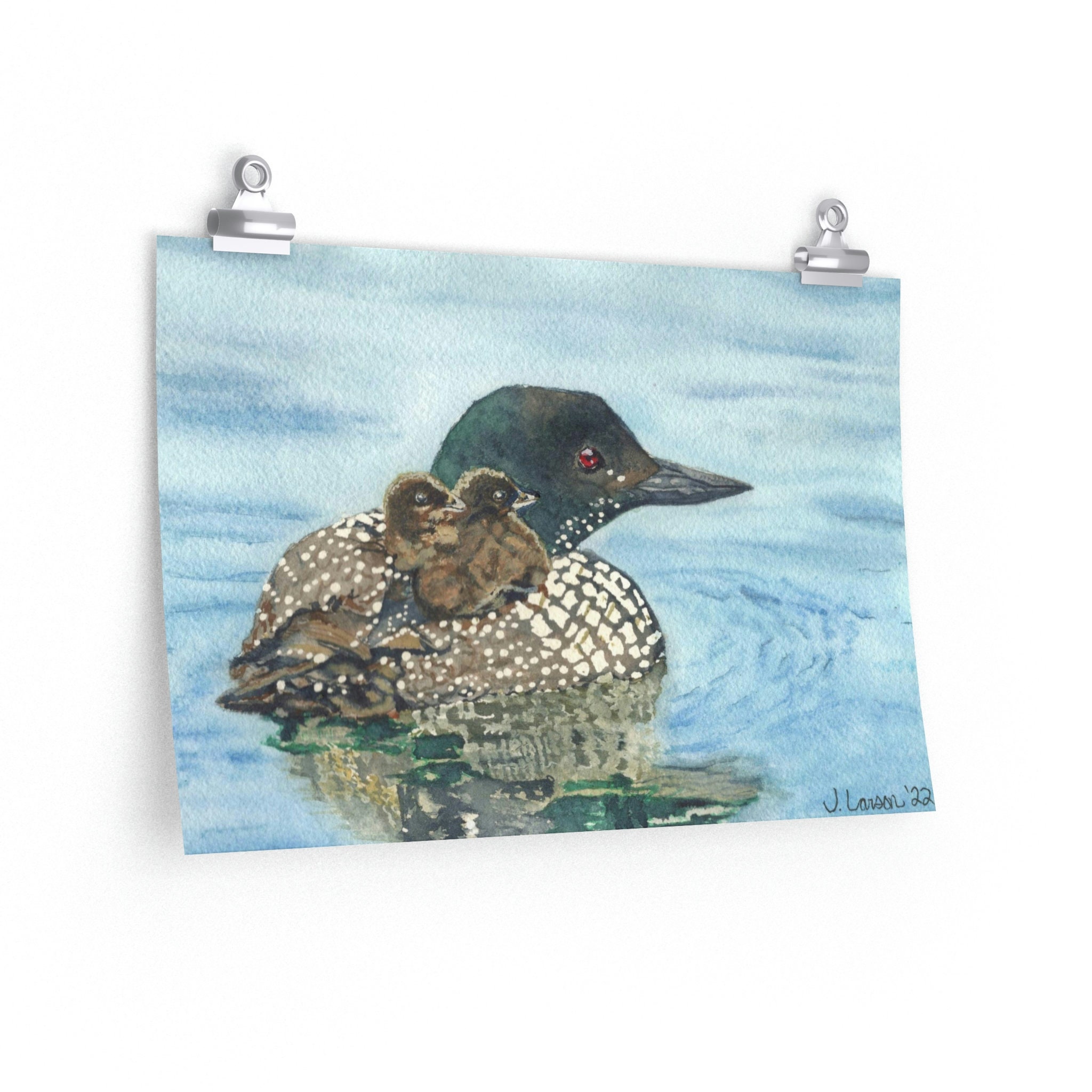 Loon With Babies Art Watercolor Print Nursery Decor Wall Art Mother ...