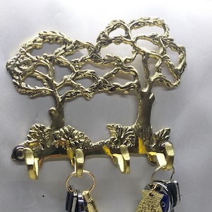Brass Key Holder for Wall, Decorative Key Hanger, Entryway Hanger, Tree ...