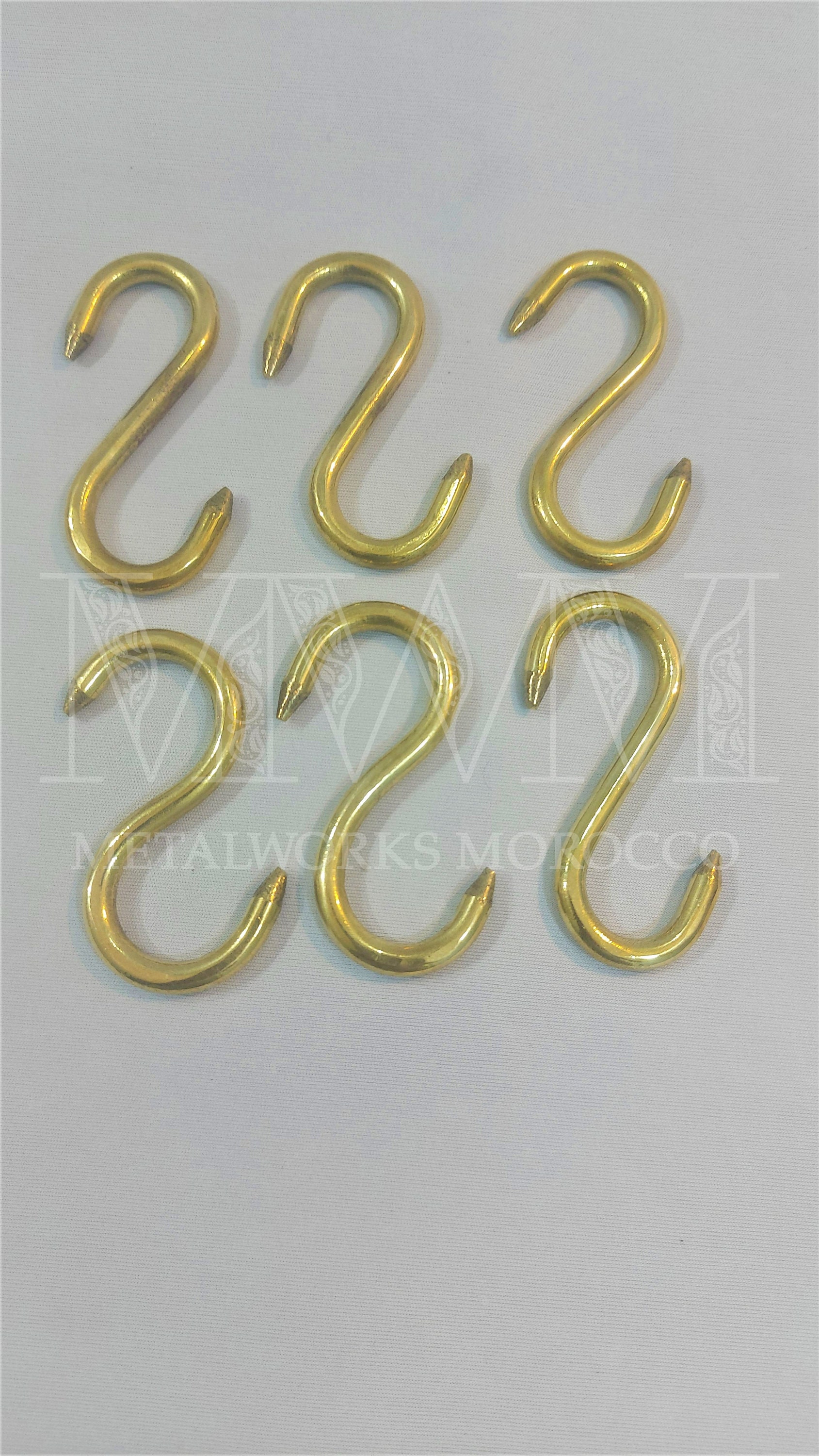 Set of Unlacquered Brass S Hooks for Hanging 3 Inches - Etsy