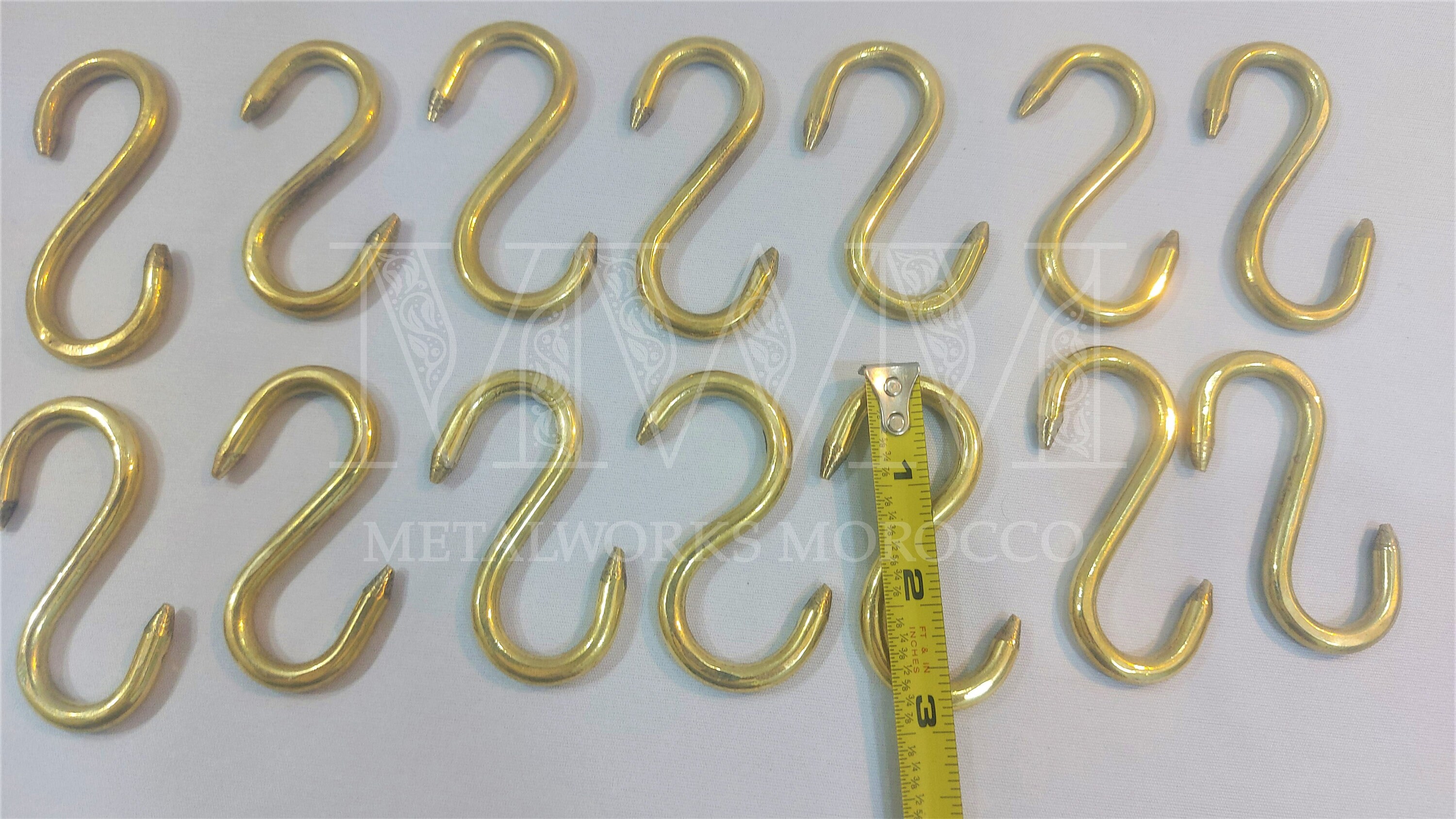 Set of Unlacquered Brass S Hooks for Hanging 3 Inches - Etsy