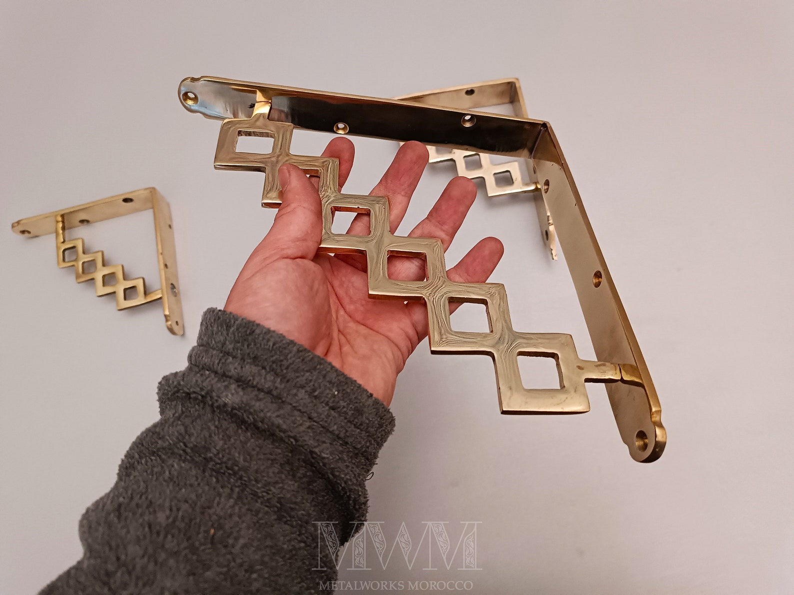 Set of 2 Handmade Brass Shelf Brackets - Shelf Holders - Etsy