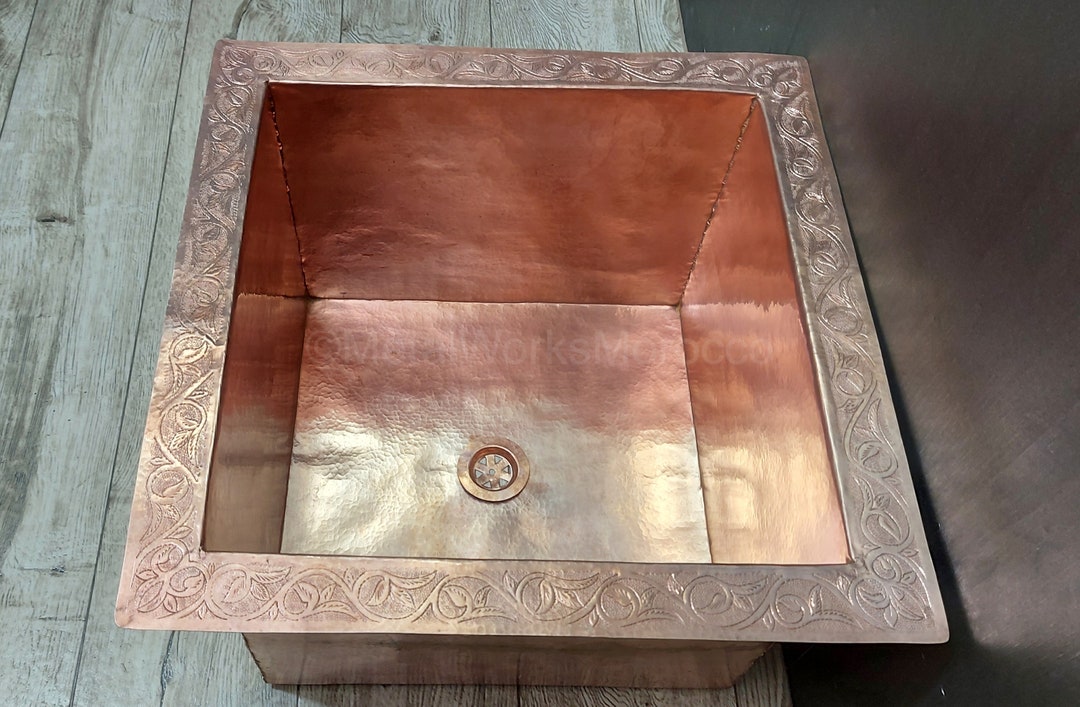 Handmade Copper Laundry Sink - Customization Rustic Sink - Etsy