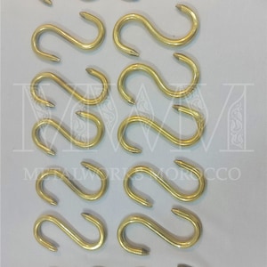 Set of Unlacquered Brass S Hooks for Hanging 3 Inches - Handmade - Etsy