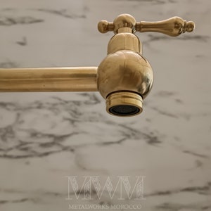 Raw Brass Pot Filler Faucet Wall Mounted With Lever Handles - Etsy