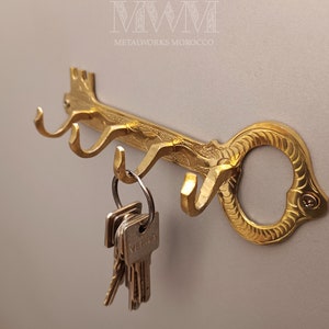 Unlacquered Brass Key Holder for Wall – Entryway Handmade Key Rack - Etsy
