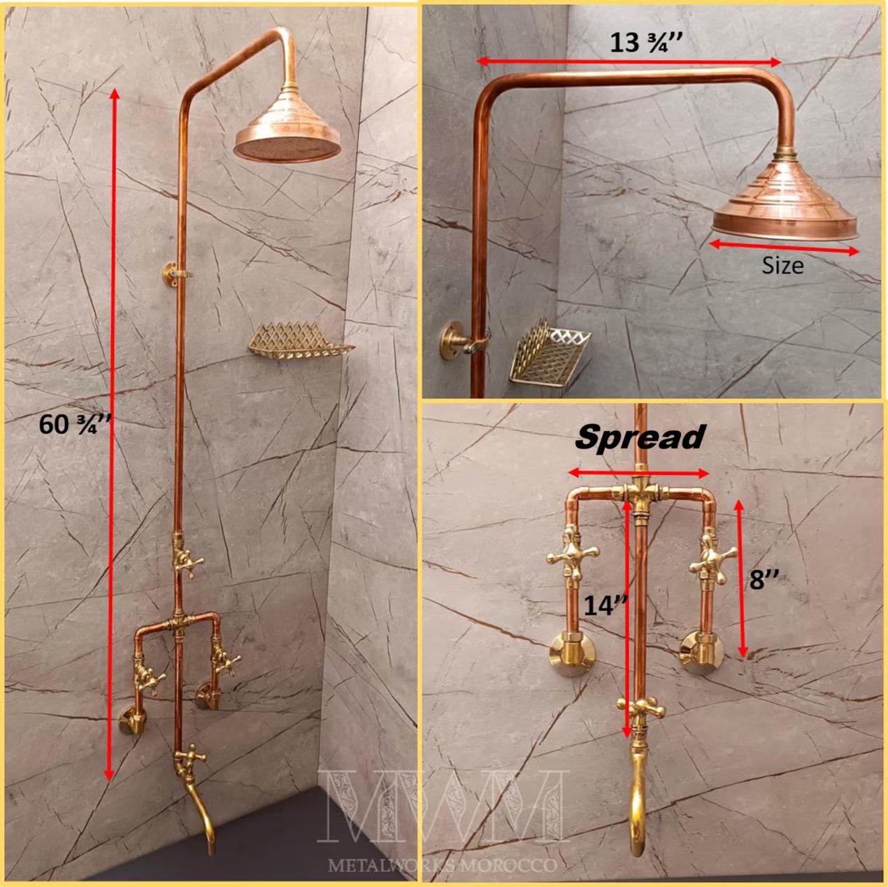 Handmade Exposed Copper Bathtub Shower System - Etsy