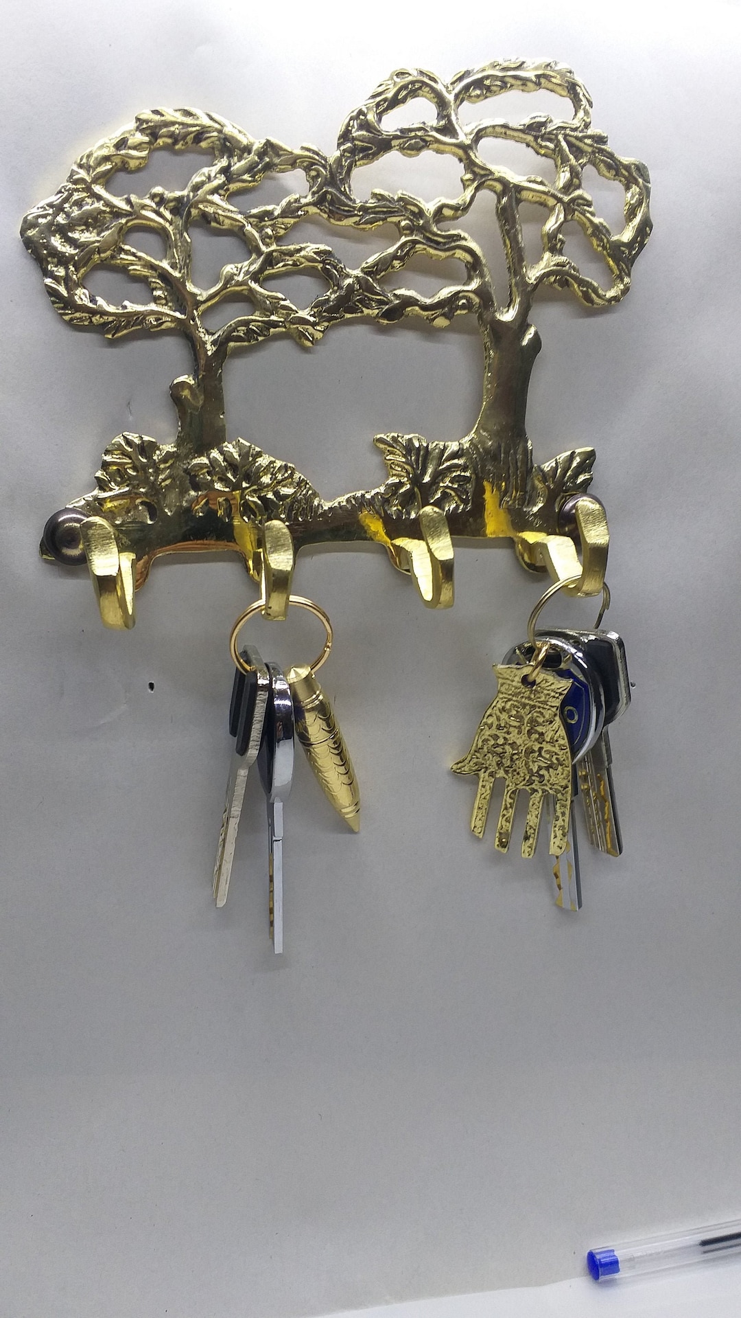 Brass Key Holder for Wall, Decorative Key Hanger, Entryway Hanger, Tree ...