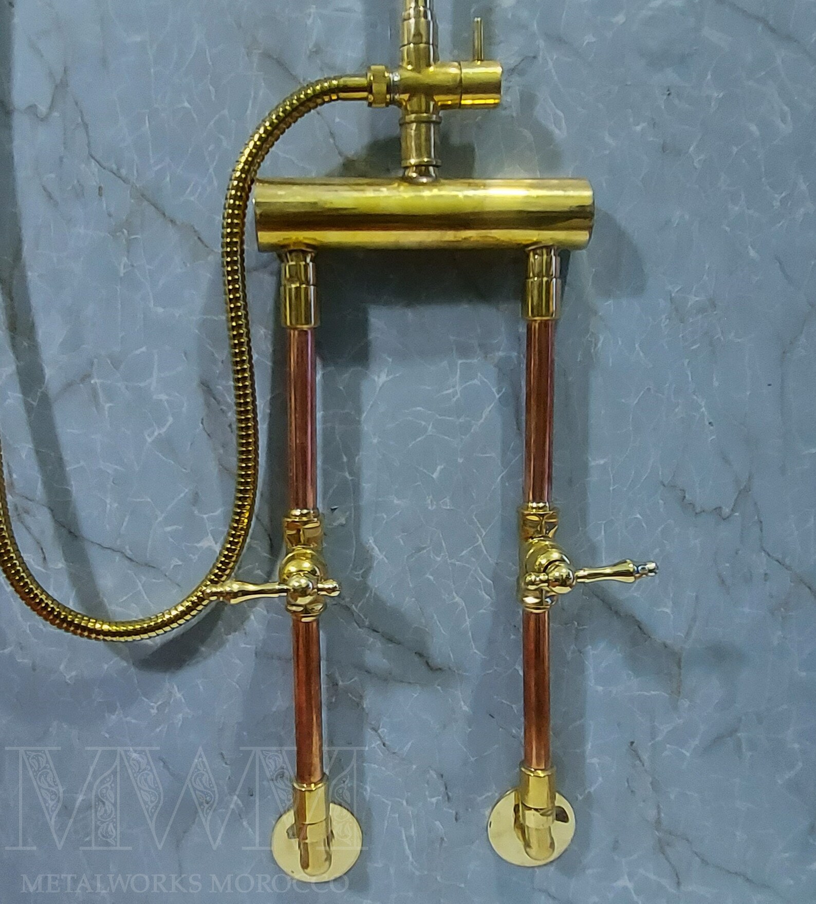 Solid Brass and Copper Rustic Shower System Set for Indoor and - Etsy